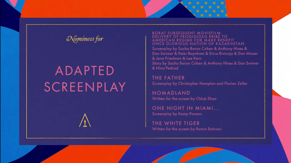 FINAL 2021 Oscar Predictions: ADAPTED SCREENPLAY – AwardsWatch